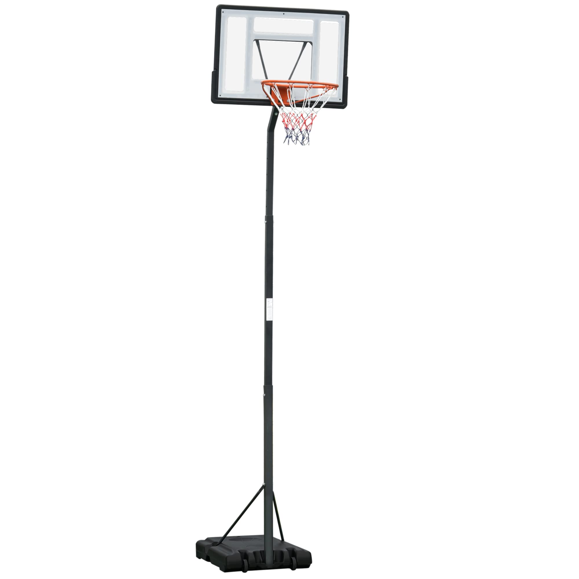 Soozier Portable Basketball Hoop, 8.4-9.8ft Height Adjustable, Basketball Goal with 34in Backboard and Wheels for Indoor Outdoor Use