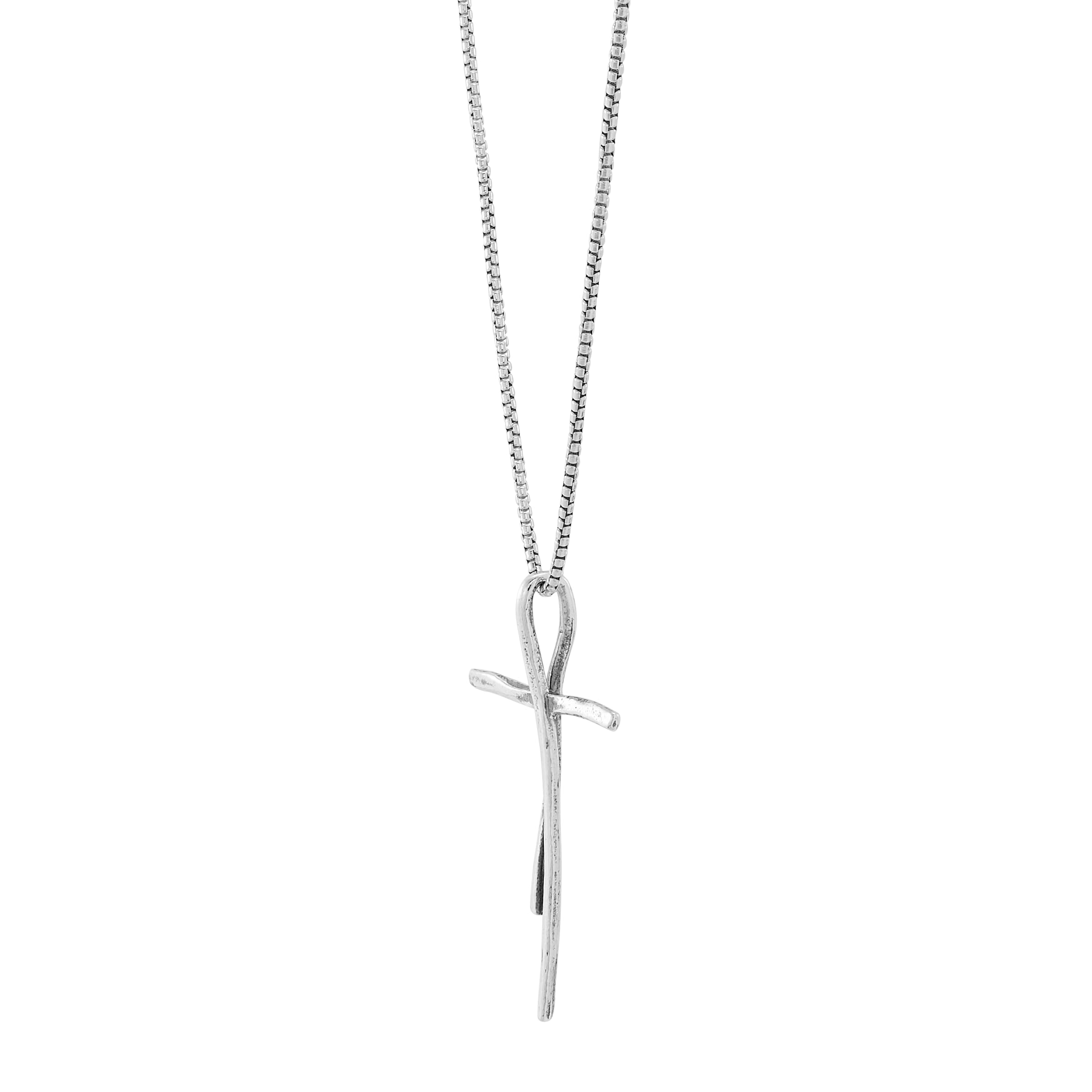 Silpada 'Organic Cross' Pendant Necklace in Sterling Silver, 18" + 2"