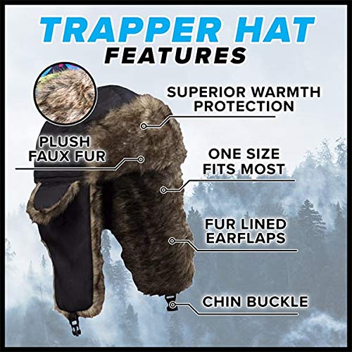 S A Company Trapper Hat Winter Hats for Men & Women | Faux Fur Hat with 2 Fleece Ski Masks Included (Tactical Frost)