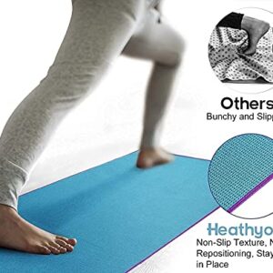 Heathyoga Yoga Sets - Yoga Blocks and Strap Set, Non Slip Yoga Towel with Silicone Coating Layer, Free Carry Bag and Spray Bottle