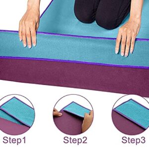 Heathyoga Yoga Sets - Yoga Blocks and Strap Set, Non Slip Yoga Towel with Silicone Coating Layer, Free Carry Bag and Spray Bottle