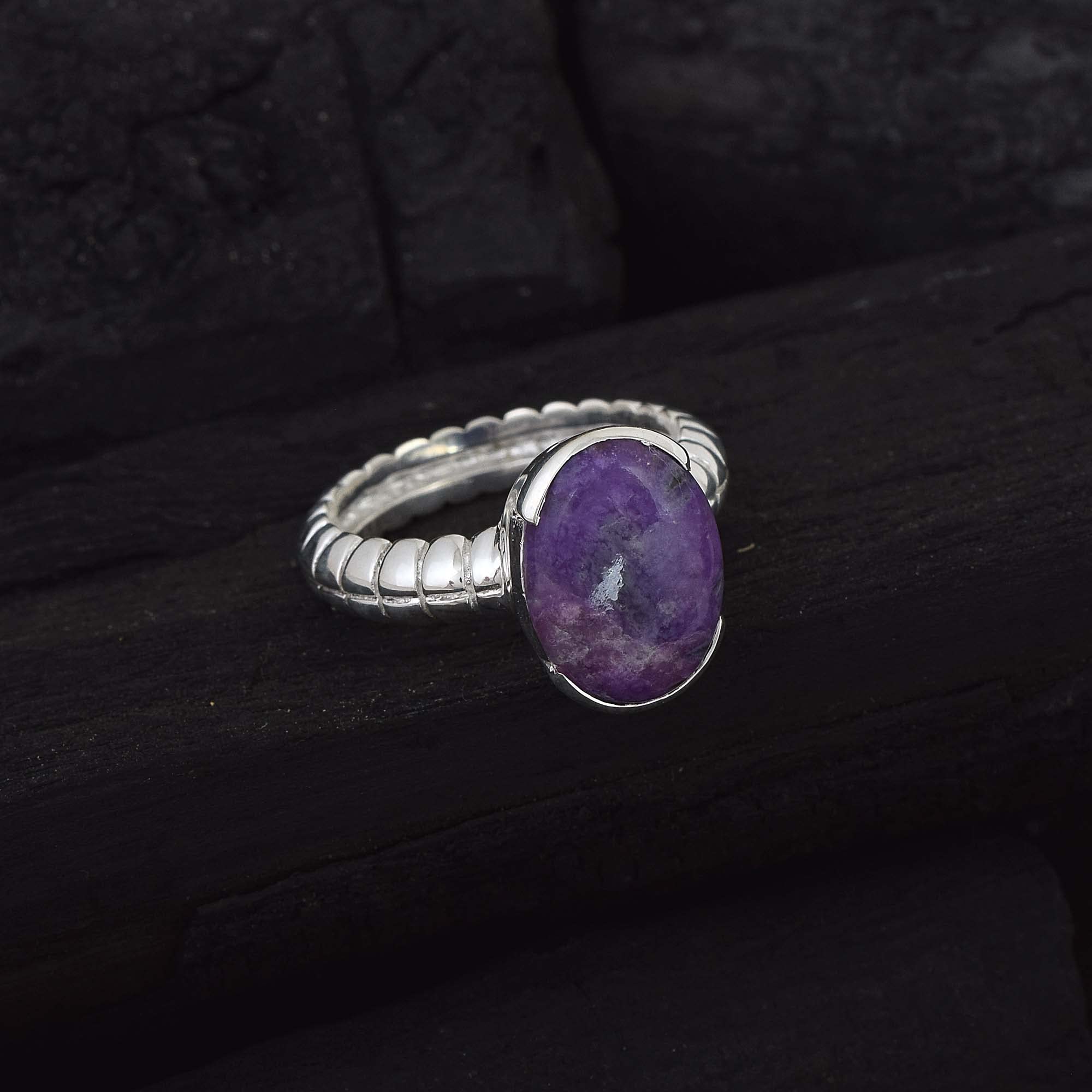 Ravishing Impressions Fabulous Sugilite Gemstone 925 Solid Sterling Silver Ring Designer Jewelry Gift For Her