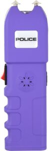 police 928 stun gun with led flashlight and siren alarm, purple