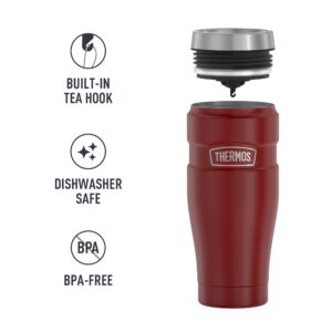 THERMOS Stainless King Vacuum-Insulated Travel Tumbler, 16 Ounce, Rustic Red