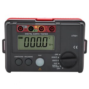 Resistance Meter, UT521 Digital Earth Tester Earth Ground Insulation Resistance Meter Ohmmet LCD Backlit Data Logging with Handbag