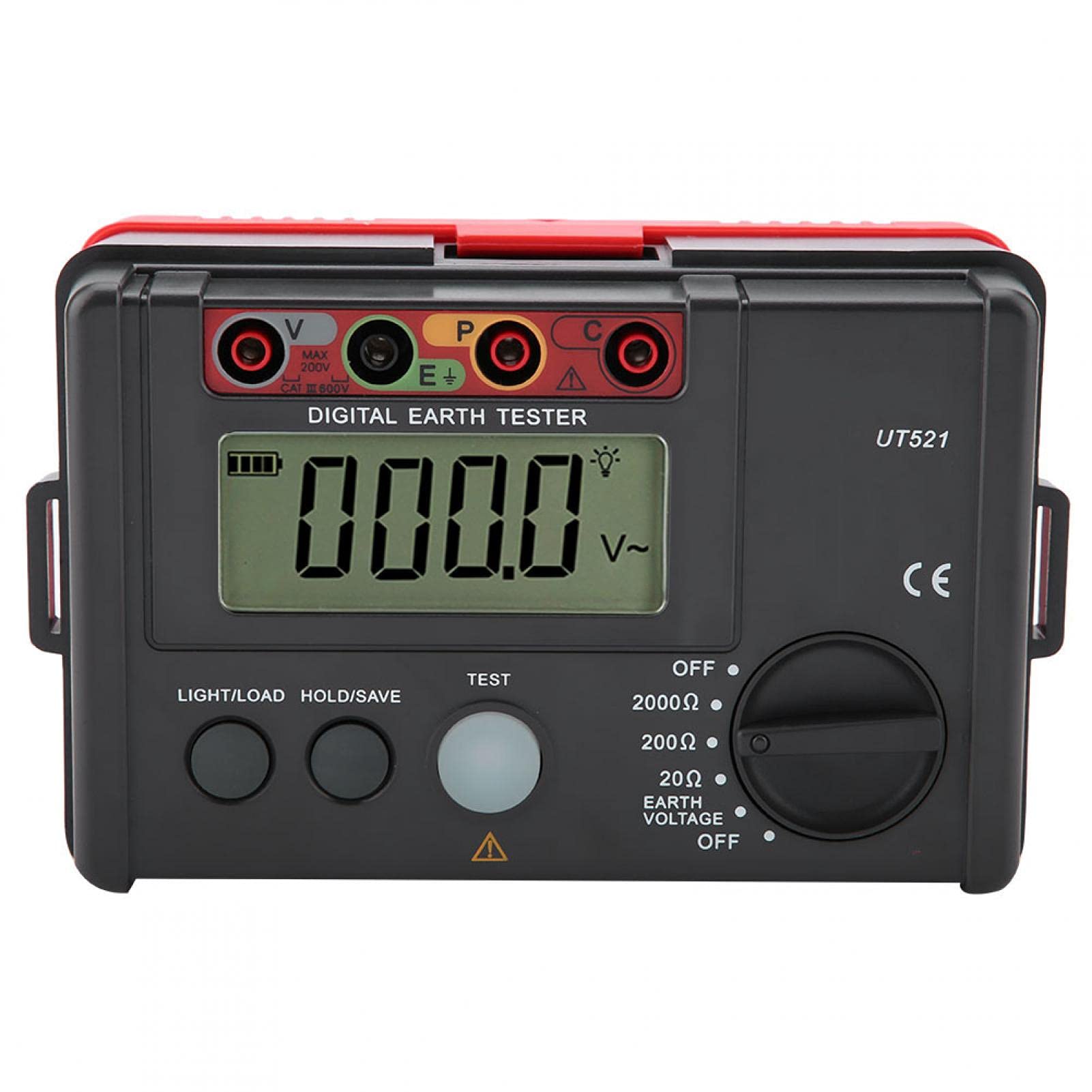 Resistance Meter, UT521 Digital Earth Tester Earth Ground Insulation Resistance Meter Ohmmet LCD Backlit Data Logging with Handbag