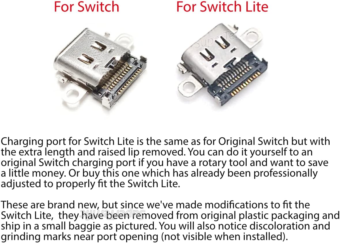 SuperTerrific Charging Port for Nintendo Switch USB Type C (1 Piece)