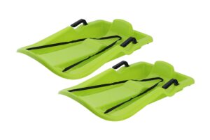 superio downhill snow sled with brake handles for kids, 35” toboggan plastic sleigh with pull rope, green. (2)