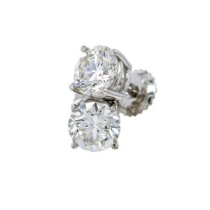 IGI Certified 2.00 Carat Lab-Created Diamond Stud Earrings 14kt White Gold (H-J Color VS2-SI1 Clarity)