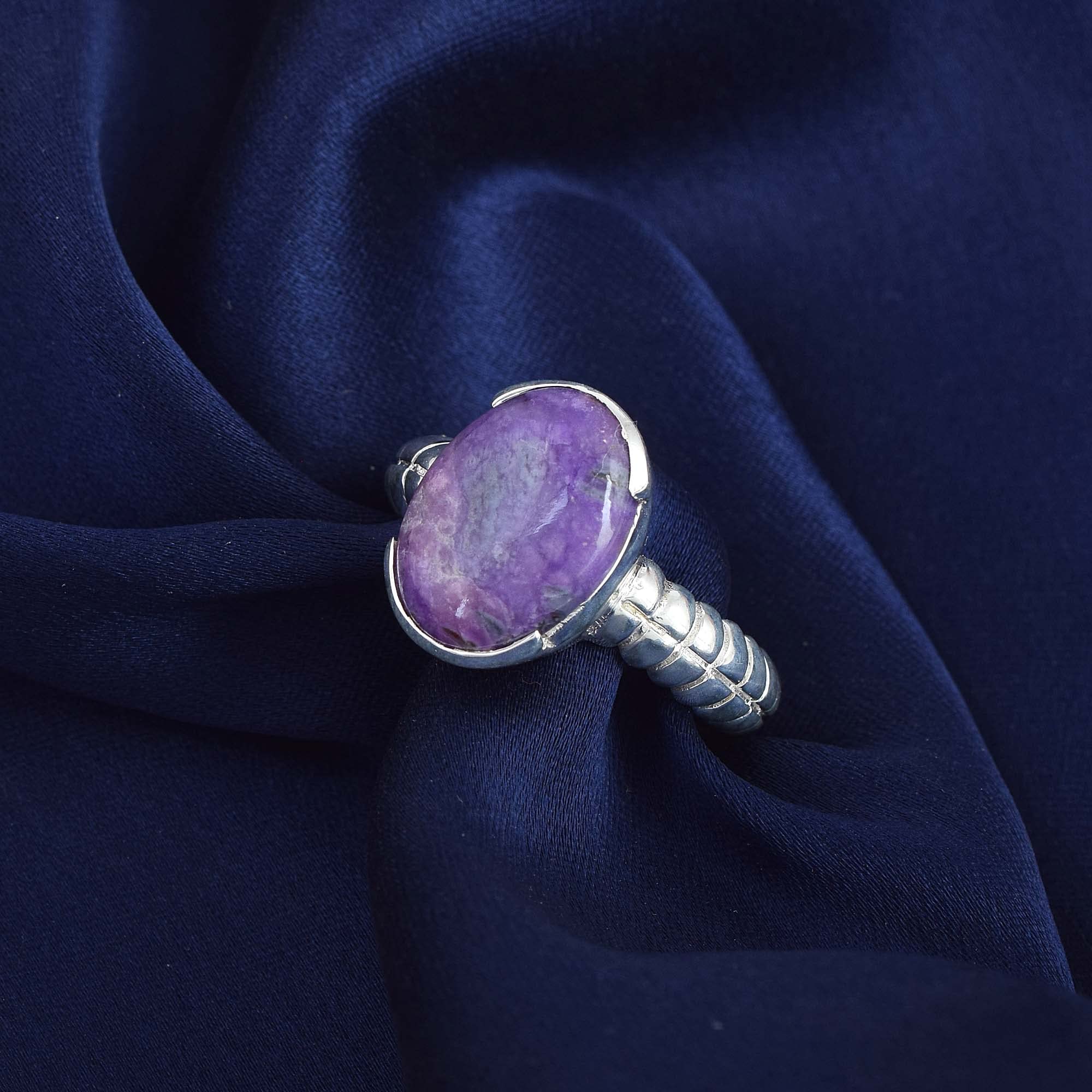 Ravishing Impressions Fabulous Sugilite Gemstone 925 Solid Sterling Silver Ring Designer Jewelry Gift For Her