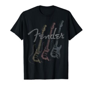 fender stacked guitar faded logo t-shirt