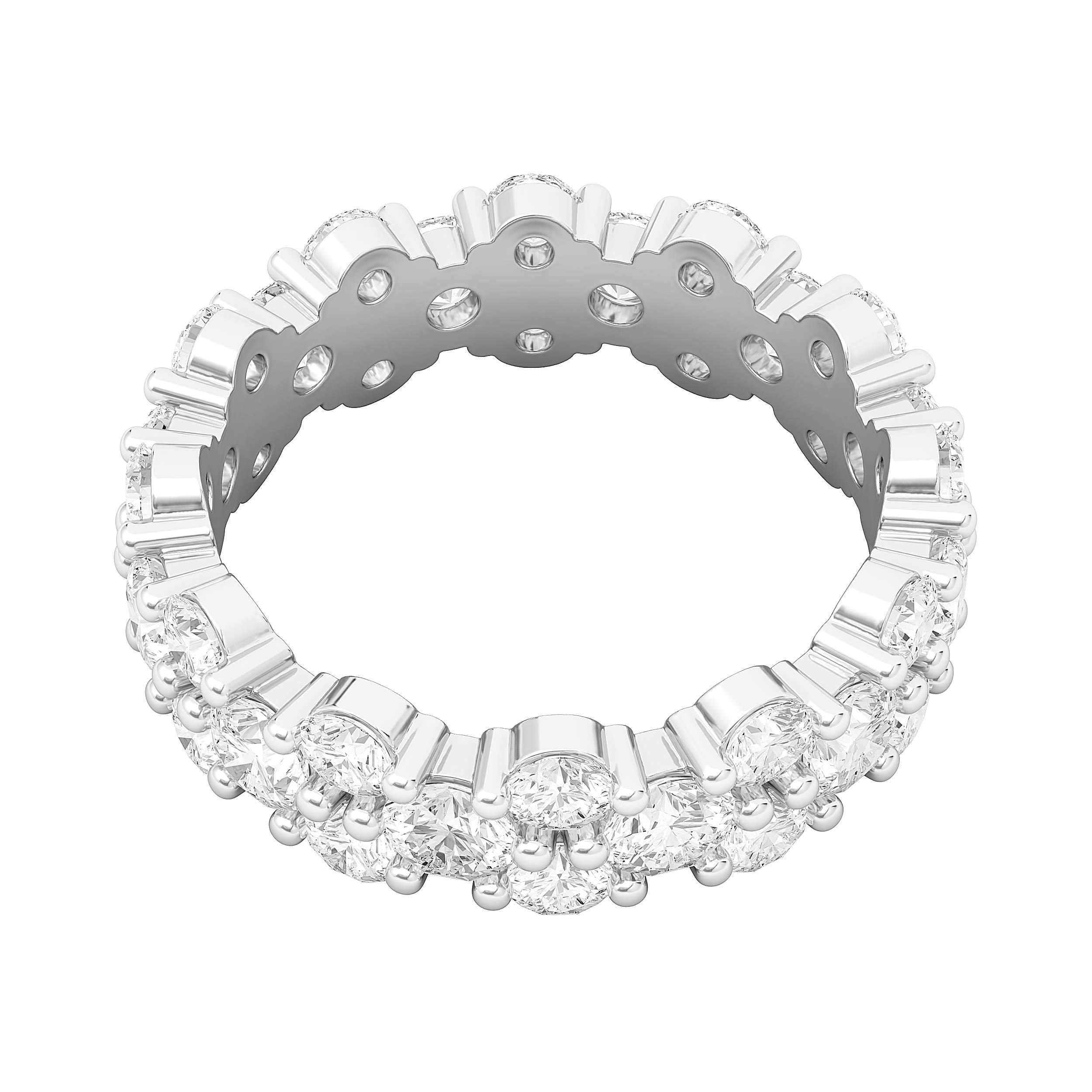 Sterling Silver Full Eternity Garland Ring Cluster with Simulated Diamond Wedding Ring For Women (6.5)