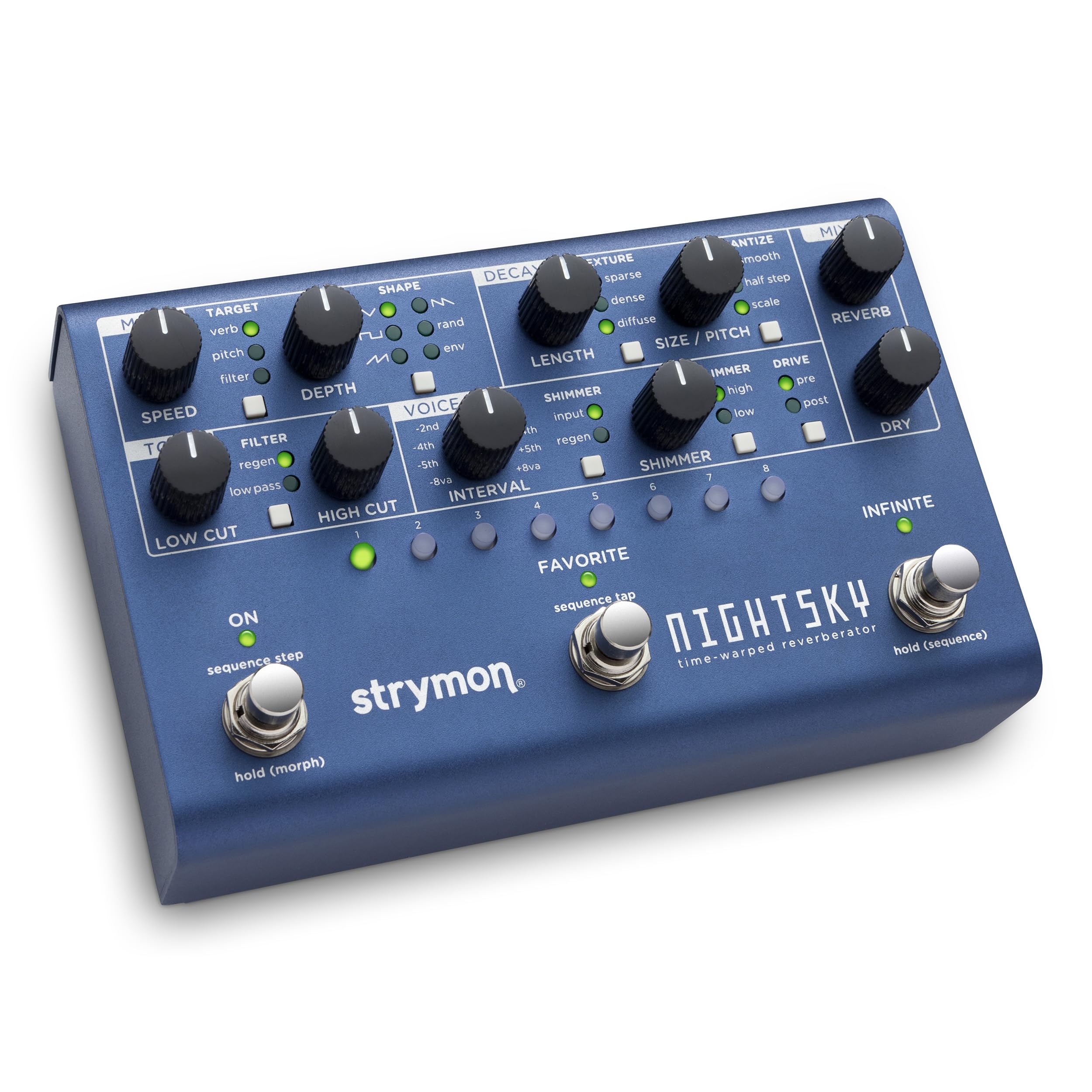 Strymon NightSky Time-Warped Reverberator Reverb Guitar Effects Pedal for Electric and Acoustic Guitar, Synths, Vocals and Keyboards