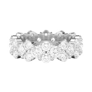 Sterling Silver Full Eternity Garland Ring Cluster with Simulated Diamond Wedding Ring For Women (6.5)