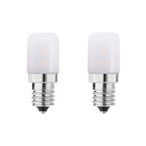 makergroup e12 dryer led light bulb for dryer drum and specific 120v s6 water dispenser light bulb we05x20431 22002263 candelabra screw base night light, 2w cool white 6000k 2-pack