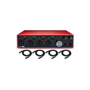 focusrite scarlett 18i8 3rd gen 18x8 usb audio interface bundle with 25-feet xlr male to female microphone cable (4-pack) (2 items)