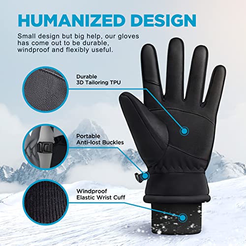 rivmount Winter Gloves Women Men,Touchcreen Insulated Warm Gloves Cold Weather Windproof Thermal Snow Gloves Skiing,Driving,Biking,Running 605