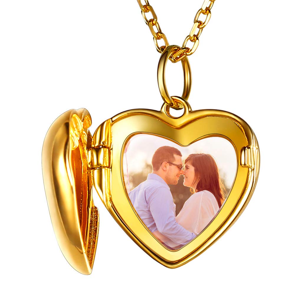 Gold Heart Locket Necklace for Women Silver Locket Necklace That Holds Picture Photo Keep Memorial Accessories Chain 16 Inch Custom Jewelry Personalized Locket Necklace for Wowen