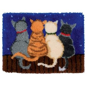 meetbself latch hook rug kits crocheting carpet rug cats acrylic yarn pre-printed canvas cushion mat crochet tapestry sofa decor