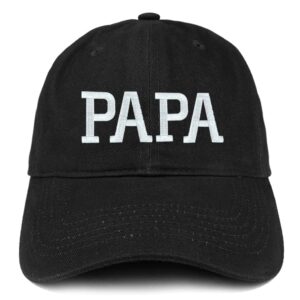 trendy apparel shop papa embroidered soft crown 100% brushed cotton cap - black