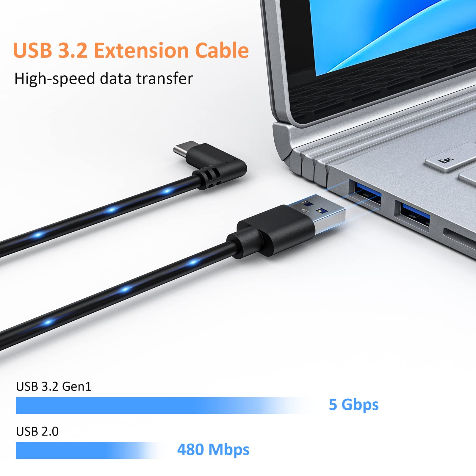 NexiGo Enhanced 32FT Link Cable with Signal Amplifier, USB 3.2 Gen1 Type C to A, Fast Charging & High-Speed Data Transfer (up to 5Gbps), Compatible with Oculus Quest 1 and 2 Headset to Gaming PC