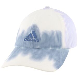 adidas women's relaxed color wash cap, ambient sky blue/violet tone purple/focus blue, one size