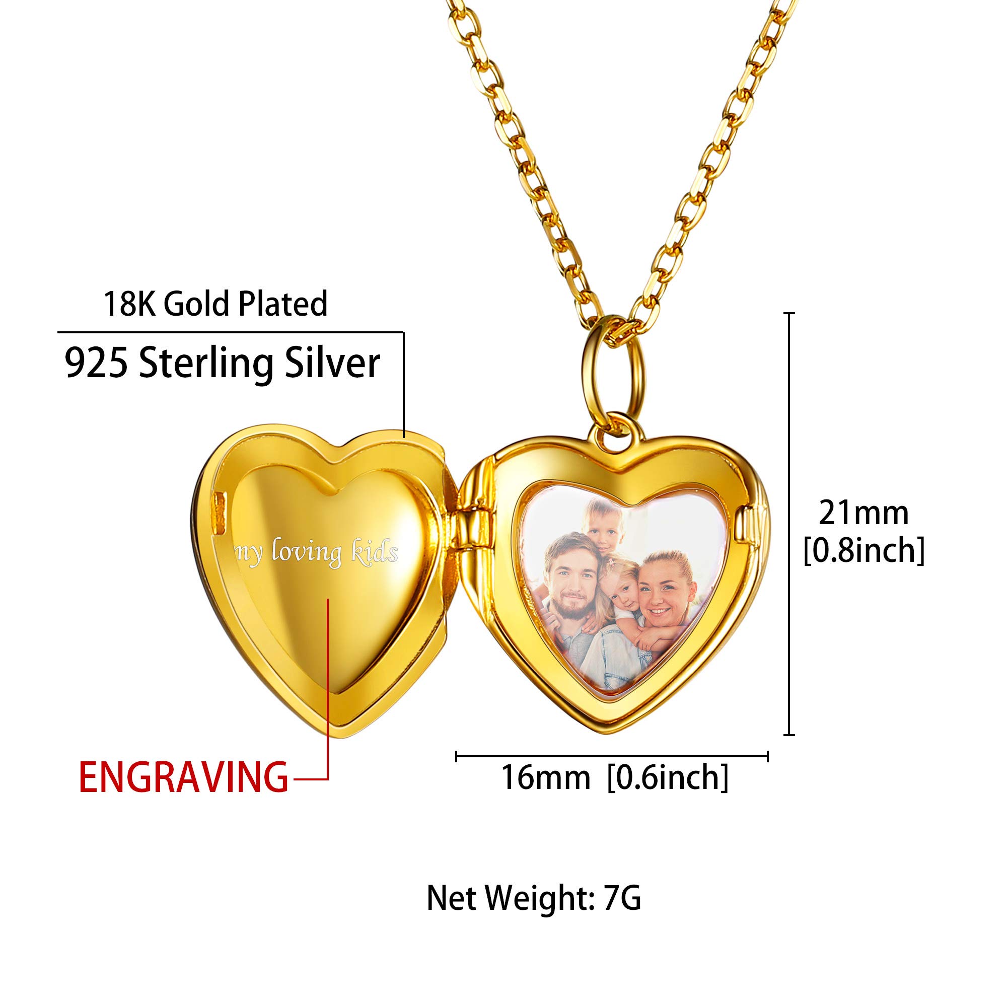 Gold Heart Locket Necklace for Women Silver Locket Necklace That Holds Picture Photo Keep Memorial Accessories Chain 16 Inch Custom Jewelry Personalized Locket Necklace for Wowen