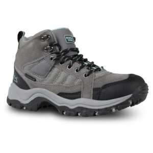 nord trail mt. hunter hi ii hiking boots for women - charcoal & mint suede - 7