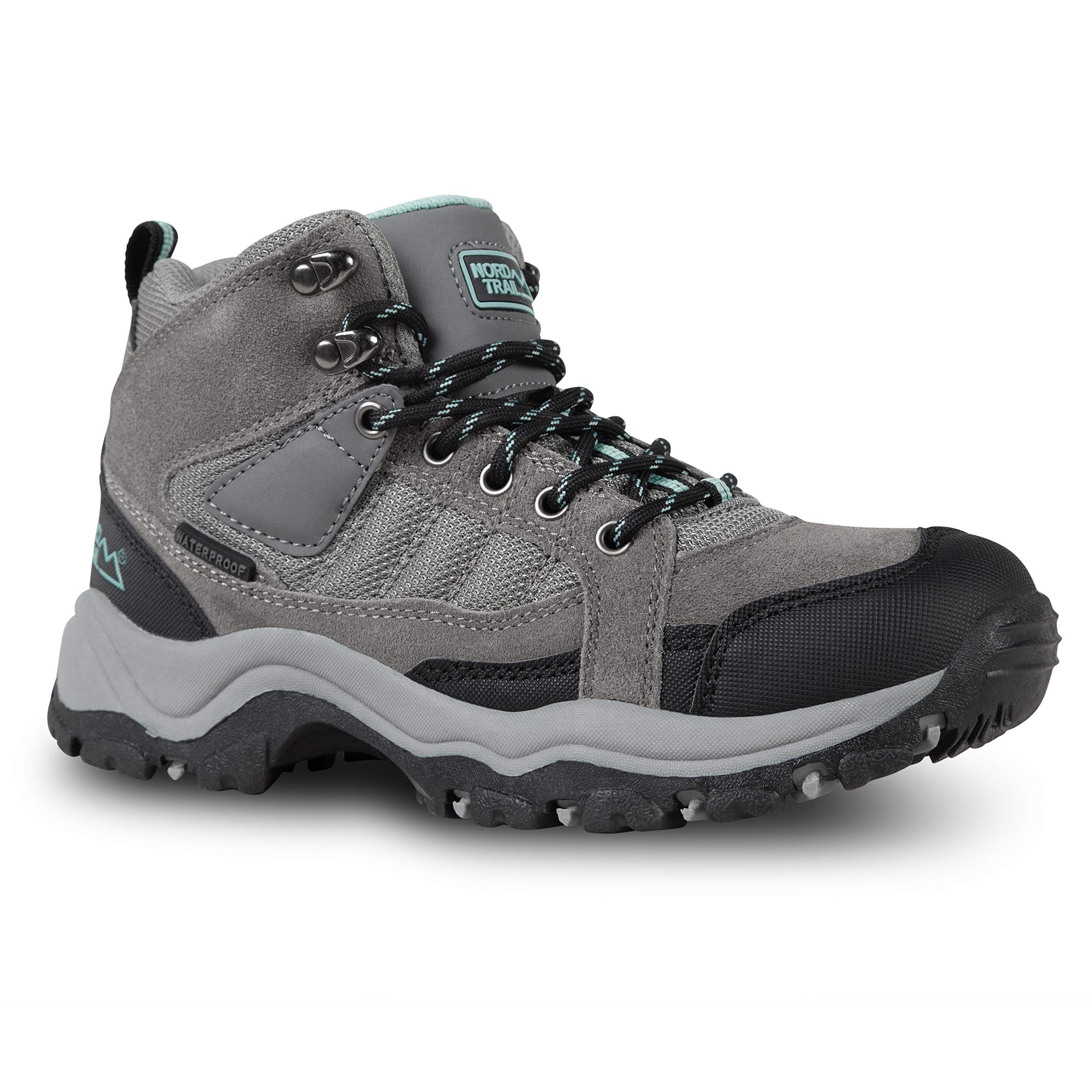 Nord Trail Mt. Hunter Hi II Hiking Boots for Women - Charcoal & Mint Suede - 7