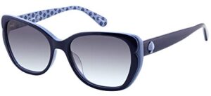 kate spade new york women's augusta/g/s square sunglasses, blue/gray shaded blue, 54mm, 17mm