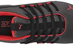 PUMA mens Axelion Running Shoe, Black/High Risk Red, 10.5 US