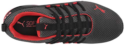 PUMA mens Axelion Running Shoe, Black/High Risk Red, 10.5 US