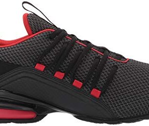 PUMA mens Axelion Running Shoe, Black/High Risk Red, 10.5 US