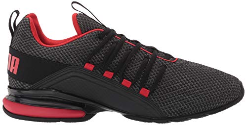 PUMA mens Axelion Running Shoe, Black/High Risk Red, 10.5 US