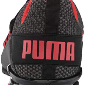 PUMA mens Axelion Running Shoe, Black/High Risk Red, 10.5 US