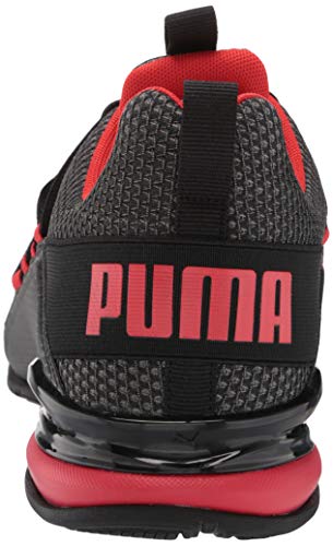 PUMA mens Axelion Running Shoe, Black/High Risk Red, 10.5 US