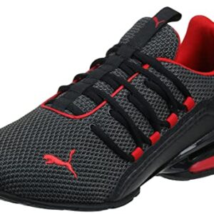 PUMA mens Axelion Running Shoe, Black/High Risk Red, 10.5 US