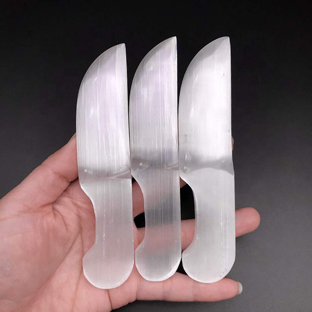 JIC Gem Selenite Crystal Knife 5.5" White Reiki Healing Stones Home Decoration 1pc