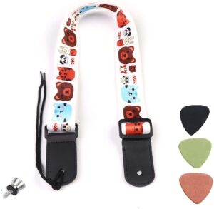 marssstilalo cute soft polyster cartoon ukulele shoulder strap small guitars strap, hawaiian, tenor ukuleles, concert ukuleles, white