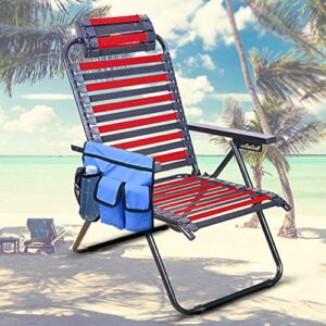 RiToEasysports Beach Chair Armrest Bag,Outdoor Travel Bag Beach Chair Handy Pocket for Phones Cameras Tablets Books Sunglasses (blue)