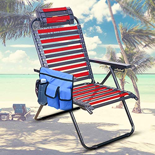 RiToEasysports Beach Chair Armrest Bag,Outdoor Travel Bag Beach Chair Handy Pocket for Phones Cameras Tablets Books Sunglasses (blue)