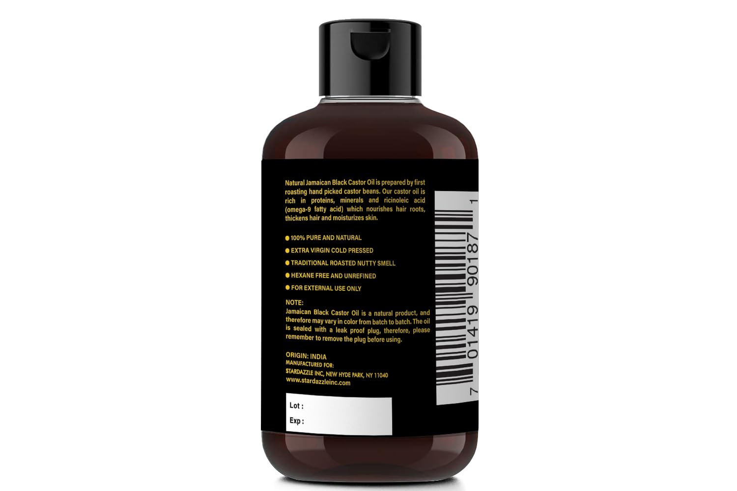 Jamaican Black Castor Oil (10.15 fl oz) - 100% Pure for Hair, Eyelash & Eyebrow Growth, Hair Loss Prevention Serum