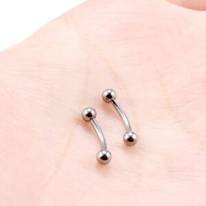 Prjndjw 16G Rook Piercing Jewelry Eyebrow Ring Grade 23 Titanium Curved Barbell Eyebrow Piercings Body Piercing Jewelry 16G 8MM Snug Daith Surface Tragus Earrings Web Rings