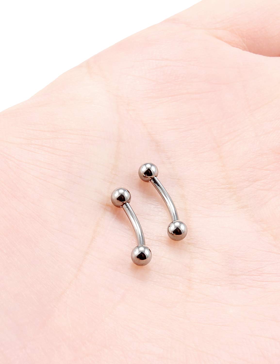 Prjndjw 16G Rook Piercing Jewelry Eyebrow Ring Grade 23 Titanium Curved Barbell Eyebrow Piercings Body Piercing Jewelry 16G 8MM Snug Daith Surface Tragus Earrings Web Rings