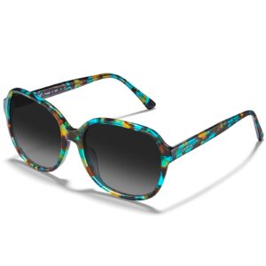 carfia acetate polarized sunglasses for women uv protection retro trendy big sunnies ca2024 turquoise