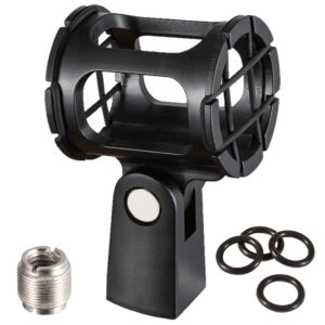 lyrcro microphone shock mount holder clip mic anti-vibration for condenser shotgun mic like rode ntg-1 ntg-2 ntg-3 ntg-4 ntg-4+ ntg-5 sennheiser mke 600