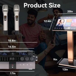 2024 Pihaosen New Chinese Karaoke Machine KV-V5 MAX Karaoke Player, with Reverb Wireless Microphone, 22-inch capacitive Touch Screen Free Cloud Download Function YouTube APP Online Play