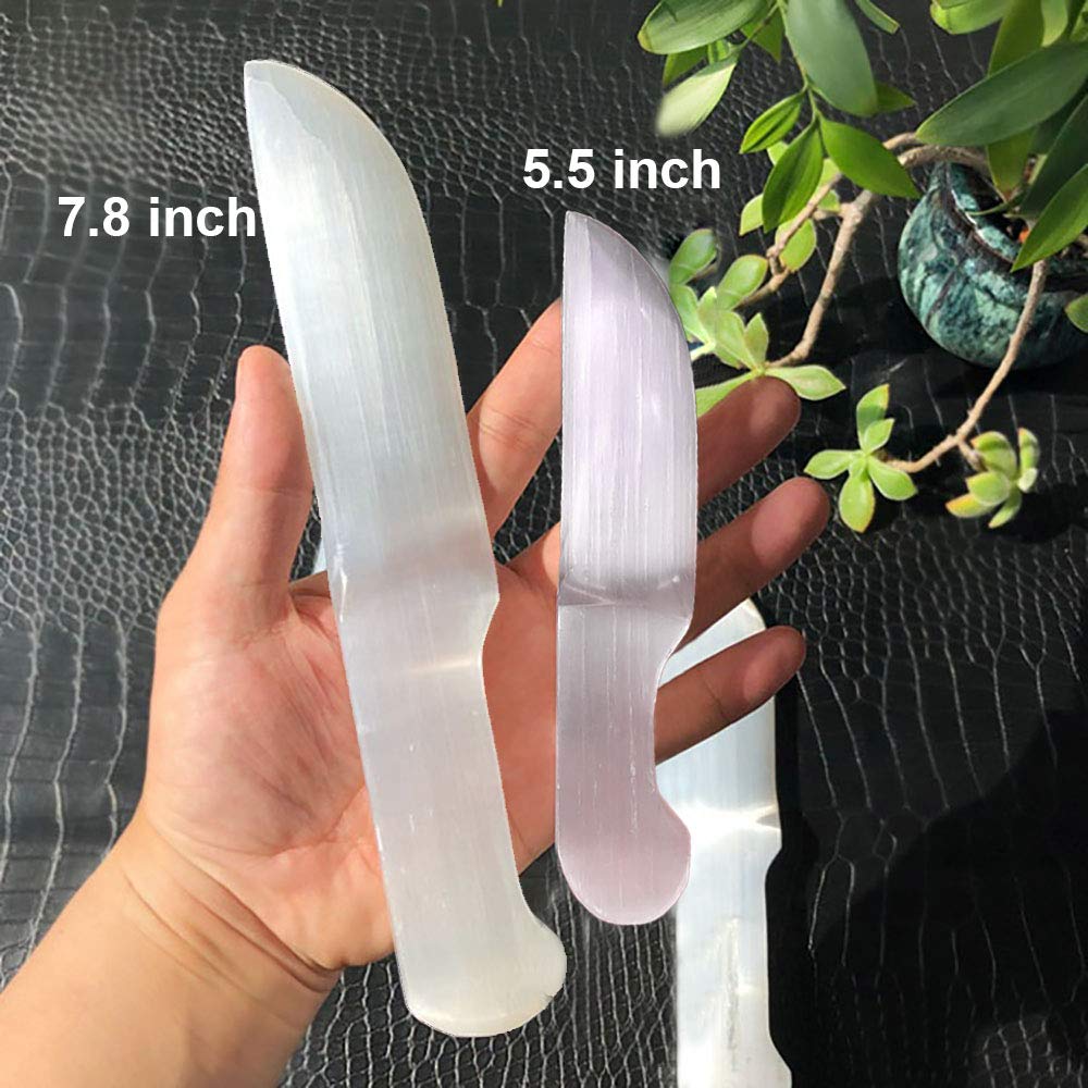 JIC Gem Selenite Crystal Knife 5.5" White Reiki Healing Stones Home Decoration 1pc