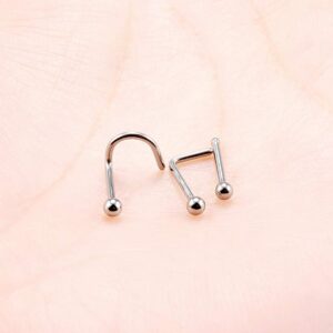 Prjndjw Grade 23 Titanium Nose Rings 20G Nose Studs Straight L shape Twist of Bend Nose Piercing for Women Body Piercing Jewelry