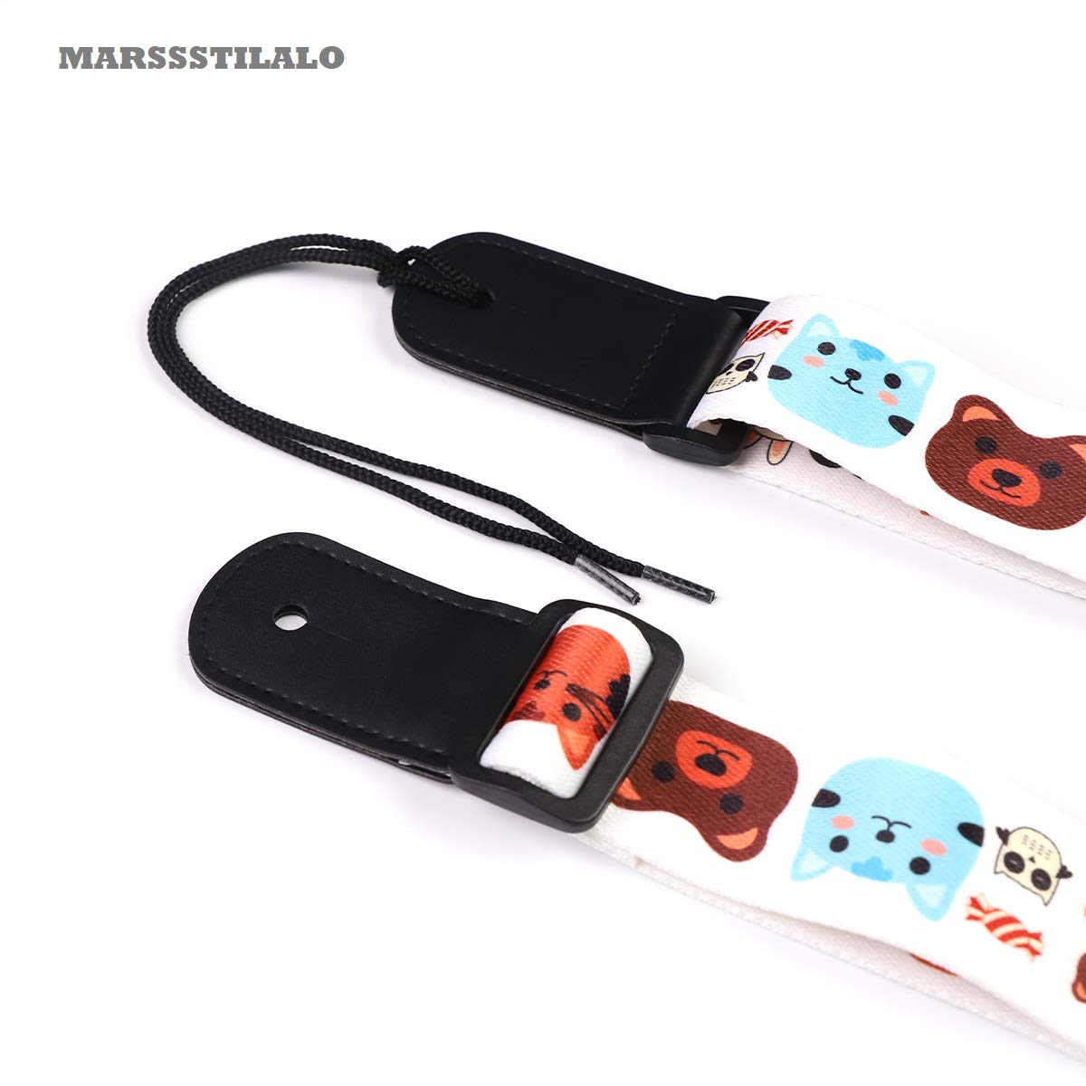 MARSSSTILALO Cute Soft Polyster Cartoon Ukulele Shoulder Strap Small Guitars Strap, Hawaiian, Tenor Ukuleles, Concert Ukuleles, White